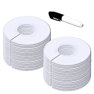 Vshinic 30 PCS Clothing Size Rack Dividers,Closet Dividers for Hanging Clothes ,Closet Organizers and Storage clothing dividers ,Writable and Reusable for Sorting Clothing Size,Color,Style etc