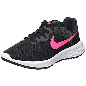 NIKE Women's Race Running Shoe, Black Hyper Pink Iron Grey, 6.5