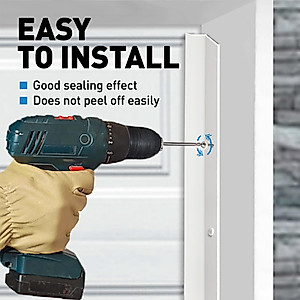 HOMWMPA Garage Door Seal Top and Sides, 34.4FT Garage Door Weather Stripping, Universal Soft and Hard Composite Rubber Weatherproofing Seal Strip with Adhesive Backing, White