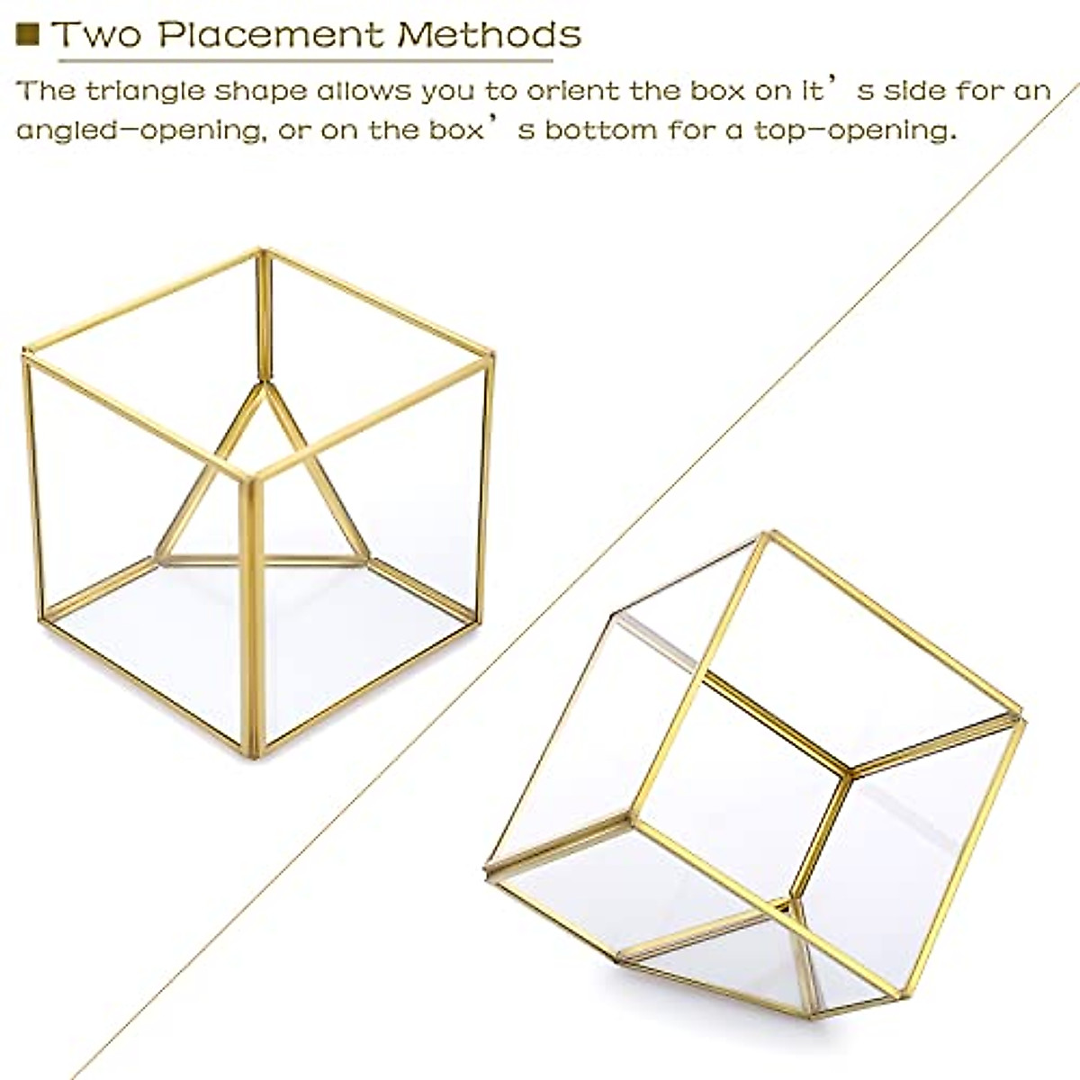 ELLDOO Gold Glass Coffee Pods Holder, Slanted Square Box Coffee Pod Organizer for K Cup Espresso, Tea Bags Sugar Packets Coffee Capsule Storage Holder for Kitchen Coffee Bar Office Desktop Counter