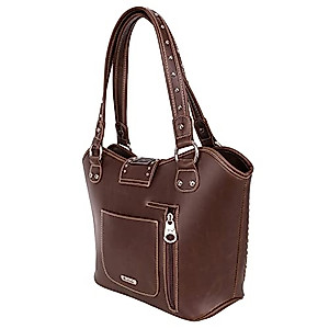 Montana West Ladies Concealed Gun Carry Purse Wallet Set Floral Tooling Coffee, Large