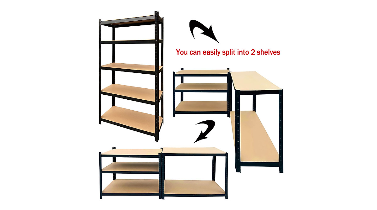 ANSIMIDA 5-Shelf Heavy Duty Steel Shelving Unit for Garage and Home