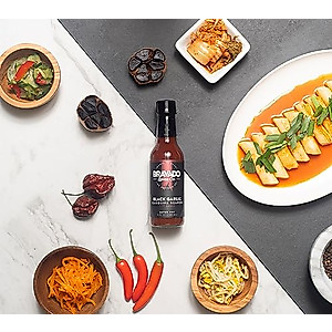 Black Garlic And Carolina Reaper Hot Sauce By Bravado Spice FEATURED ON HOT ONES Gluten Free, Vegan, Low Carb, Paleo All Natural 5 oz Bottle Award Winning Gourmet Hot Sauce