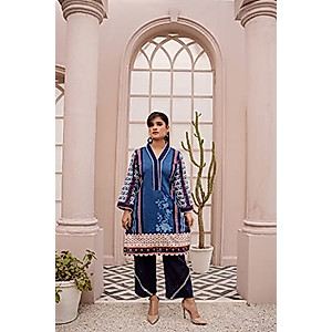 IshDeena Indian Kurta Set for Women Ready to Wear - Pakistani Dresses, Salwar Kameez, Palazzo Kurti Set, Shalwar Kameez Set (3X-Large/Blue)