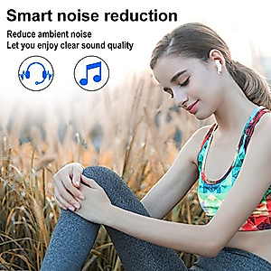 ZZ Wireless Earbuds, Noise Cancelling Bluetooth Headphones, 35H Playtime, Waterproof, in Ear Built in Mic Headset with Type-C Charging Case, Stereo Headphones for Sport, Home, Office