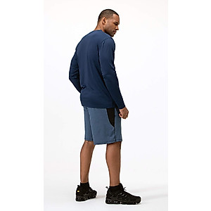 DEVOPS 2 Pack Men's Sun Protection Shirts UV SPF UPF 50+ Long Sleeve Rash Guard Fishing Running Quick Dry Lightweight (X-Large, Navy)