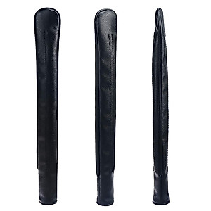 BIG TEETH Golf Alignment Stick Covers Holds at Least 2 Sticks, Leather Golf Stick Cover, Alignment Stick Cover Black