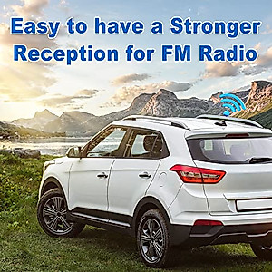 Eightwood Shark Fin Car FM Radio Antenna, Universal Roof Mount Antennae Replacement for Vehicle Car Truck Stereo Receiver Head Unit HD Radio, Drilling Required