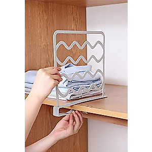 Hooshion Shelf Divider for Wood Closet, 6 Pack Plastic Shelf Dividers, Wood Closets Shelves Organizer and Separator for Kitchen Cabinet, Bookcases, Sweater, Towels and Hats Separators for Wood Shelf