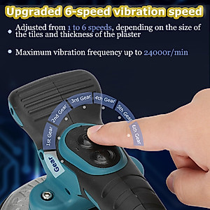 Tile Installation Tool Vibration Machine-Double Suction Cup Handheld Automatic Tiling Vibrator for Laying, Electric Tile Vibrator Tools 6 Speeds Adjustable 21V 12000mAh 24000r/min