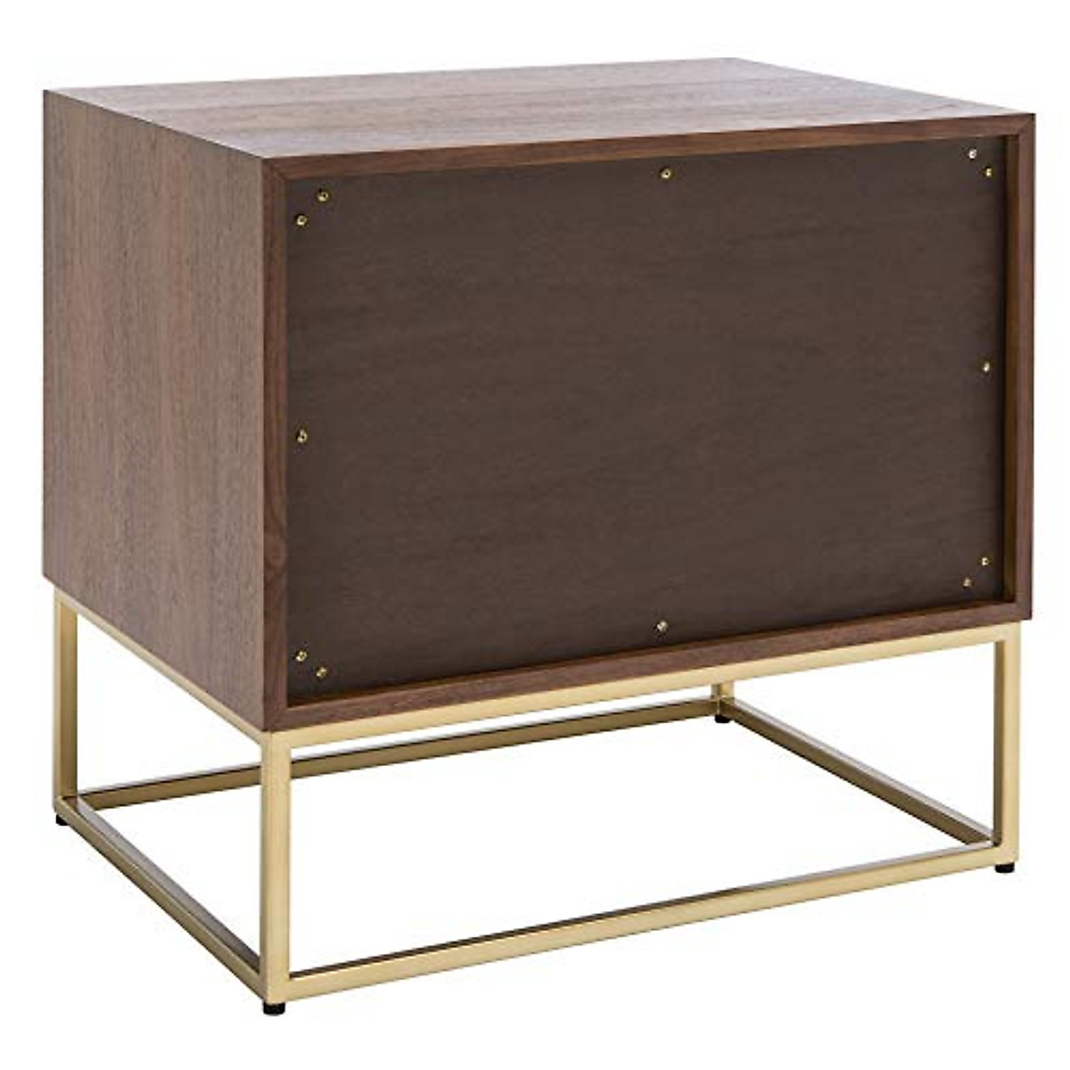 Safavieh Couture Home Collection Adelyn 2-Drawer Nightstand, Walnut/Gold