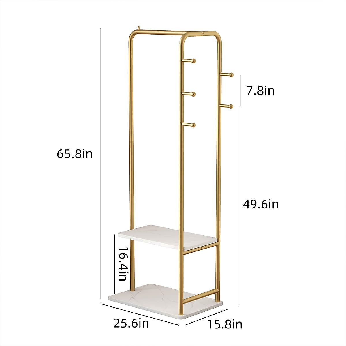 LBSLMJB Gold Metal Clothing Rack for Hanging Clothes Rack, Marble Base Heavy Duty Garment Racks for Organizer Hanging Clothes, Coats, Bag, Skirts, Shirts