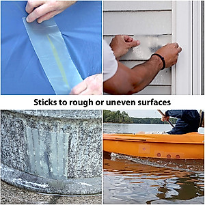 Bell+Howell Alien Shield Transparent Sealing Tape Waterproof Repair Tape Adhesive Strips Patch Tape to Repair Tears, Cracks, and Leaks, 3 Rolls Total 15 Feet Rolls x 4” Width As Seen On TV