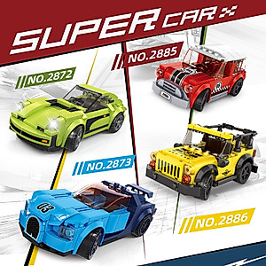 Wange Supercar Building Blocks Toys Speed Champions Racing Car Kit Collectible Sport Cars Model Ideal Gifts (139 Pieces)
