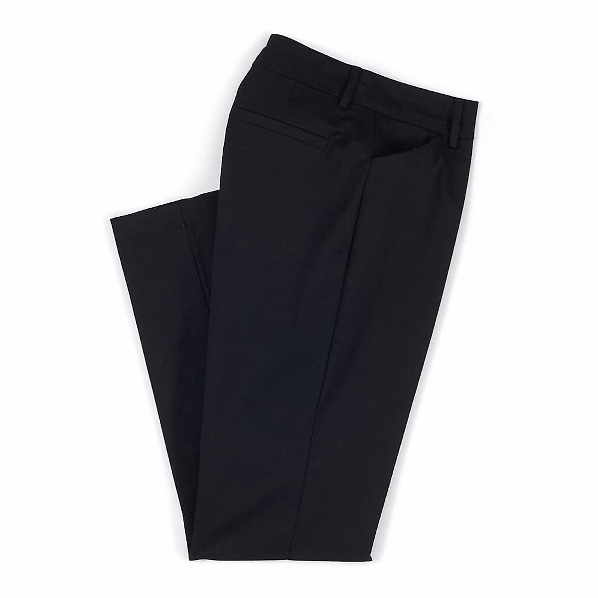 Lee Women's Petite Wrinkle Free Relaxed Fit Straight Leg Pant, Black, 14 Petite