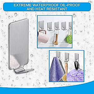 VENGABY 12 Pack Razor Holder for Shower, Shaver Hook Hanger Stand, Heavy Duty Self Adhesive Hooks, Stainless Steel Utility Towel Hook Bathroom Kitchen Organizer for Robe Towel Bathrobe Coat