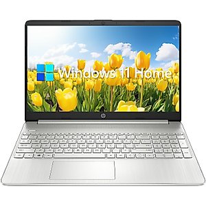 HP 2023 Newest Laptop for Business and Student, 15.6'' HD Display, AMD Ryzen 3 5300U 2-Core Processor, 32GB RAM, 1TB SSD, Wi-Fi, Type-C, Media Card Reader, Windows 11 Home, Silver, KKE Accessories