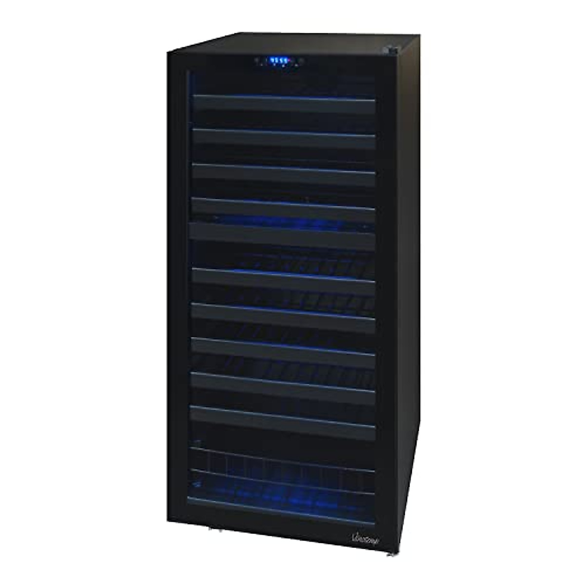 Vinotemp VT-122TS-2Z Cellar Cooler Refrigerator,Dual Zone Freestanding Wine Fridge with Adjustable Temperature Control, Glass Door and Safety Lock, 110 Bottle, Black, 24-Inch