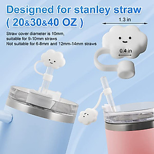 MLKSI 4 Pack Straws cover for Stanley 40 oz Adventure Tumbler, Straw Cover for Stanley Cup Accessories, 4 Pcs Straws Cap for Stanley 40 oz 30oz Tumbler with Handle