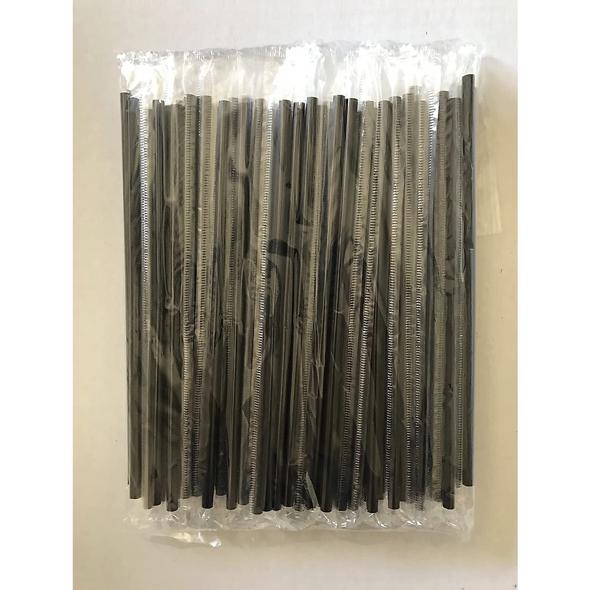 Chat Latte 210 Count Drinking Straws, 5mm Dia, Individual Wrapped, Black