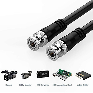 JOINSI 5-Pack 5ft BNC Male to BNC Male Jumper 75-Ohm Cable Extension Connector for CCTV DVR to TV System