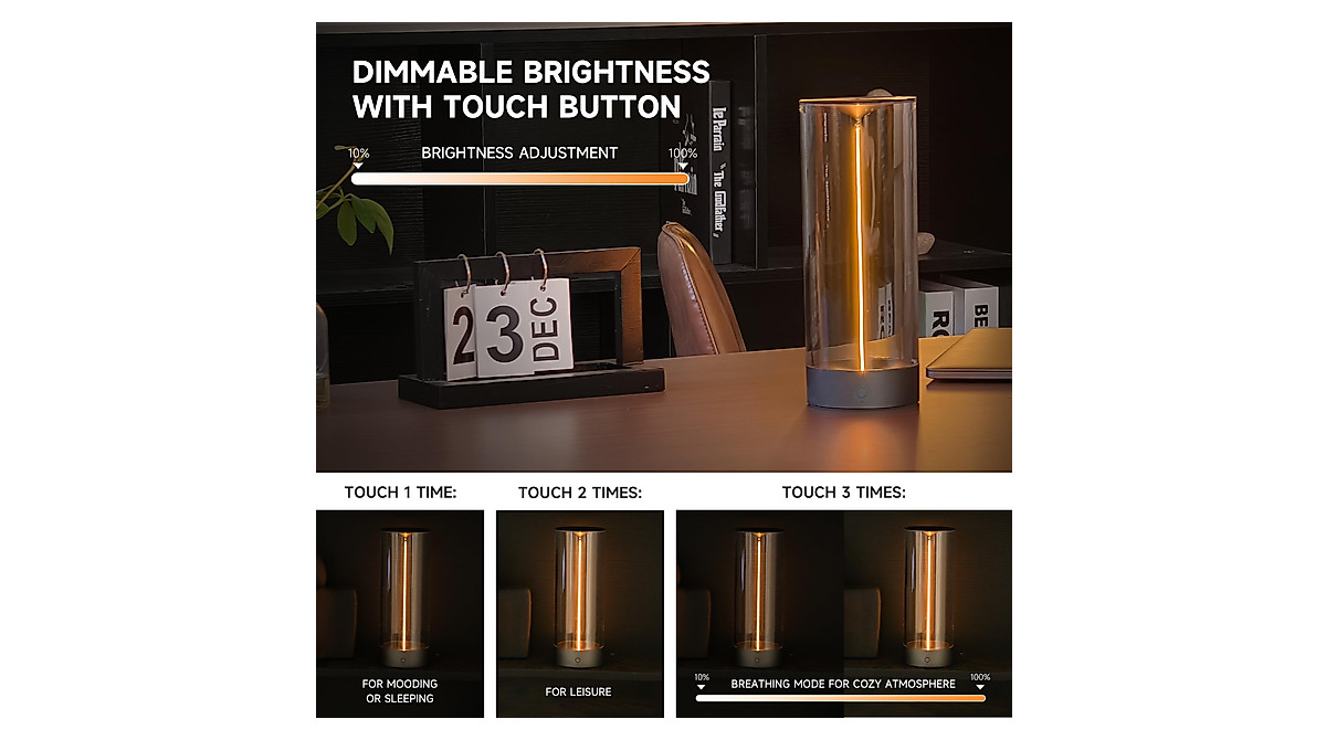AUGE LIGHT Minimalist LED Desk Lamp - Portable & Dimmable
