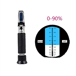 Holyavision Handheld Refractometer Portable Refractor Test Fruit Brix Meter Sweetness Test Brix Meter, 0-50%