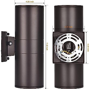 rosykite Outdoor Wall Lights Dusk to Dawn Exterior Lighting Fixtures Wall Mount - 2 Light Bulbs Included, Modern Sconces Wall Lighting- Up Down Exterior Outdoor Lights for Porch, Backyard and Patio