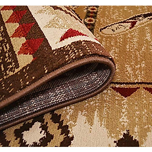 Rustic Lodge Brown 8x10 Area Rug, 7'10x9'10