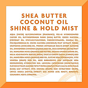 Cantu Coconut Oil Shine & Hold Mist with Shea Butter for Natural Hair, 8 fl oz