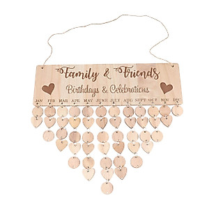 BESPORTBLE Wall Calendar SimpleCreative Nordic Style Hanging Wooden Calendar Pendant for Store Office Home Reminder Wall Calendar