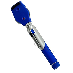 Cynamed Otoscope Set - Fiber Optic Double Handle Multi-Function Ear Scope for Ear & Eye Examination - Includes Hard Case (Blue)