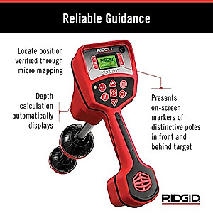 RIDGID 19238 NaviTrack Scout Locator, Underground Pipe Locator and Underground Cable Location Device Small