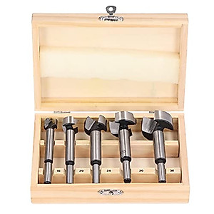 5Pcs Woodworking Forstner Drill Bit Round Shank Flat Wing Drilling Hole Hinge Punching Bit 15mm 20mm 25mm 30mm 35mm