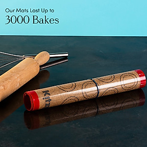 Kitzini Macaron Silicone Baking Mats. 2 Half Macaron Mats. BPA-Free Cookie Sheet. Non Stick Macaron Baking Mat. Professional Grade Silicon Baking Mat. Perfect for Macarons, Macaroons, Pastry & Cookies