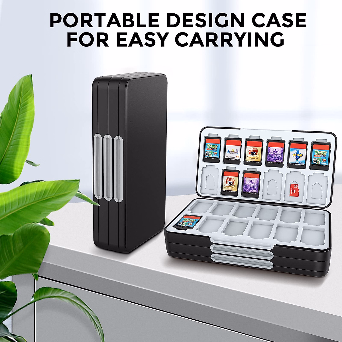 HEIYING Game Card Case for Nintendo Switch and Switch OLED,Customized Pattern Nintendo Switch Lite Game Card Storage Case with 72 Game Card Slots and 24 Micro SD Card Slots.