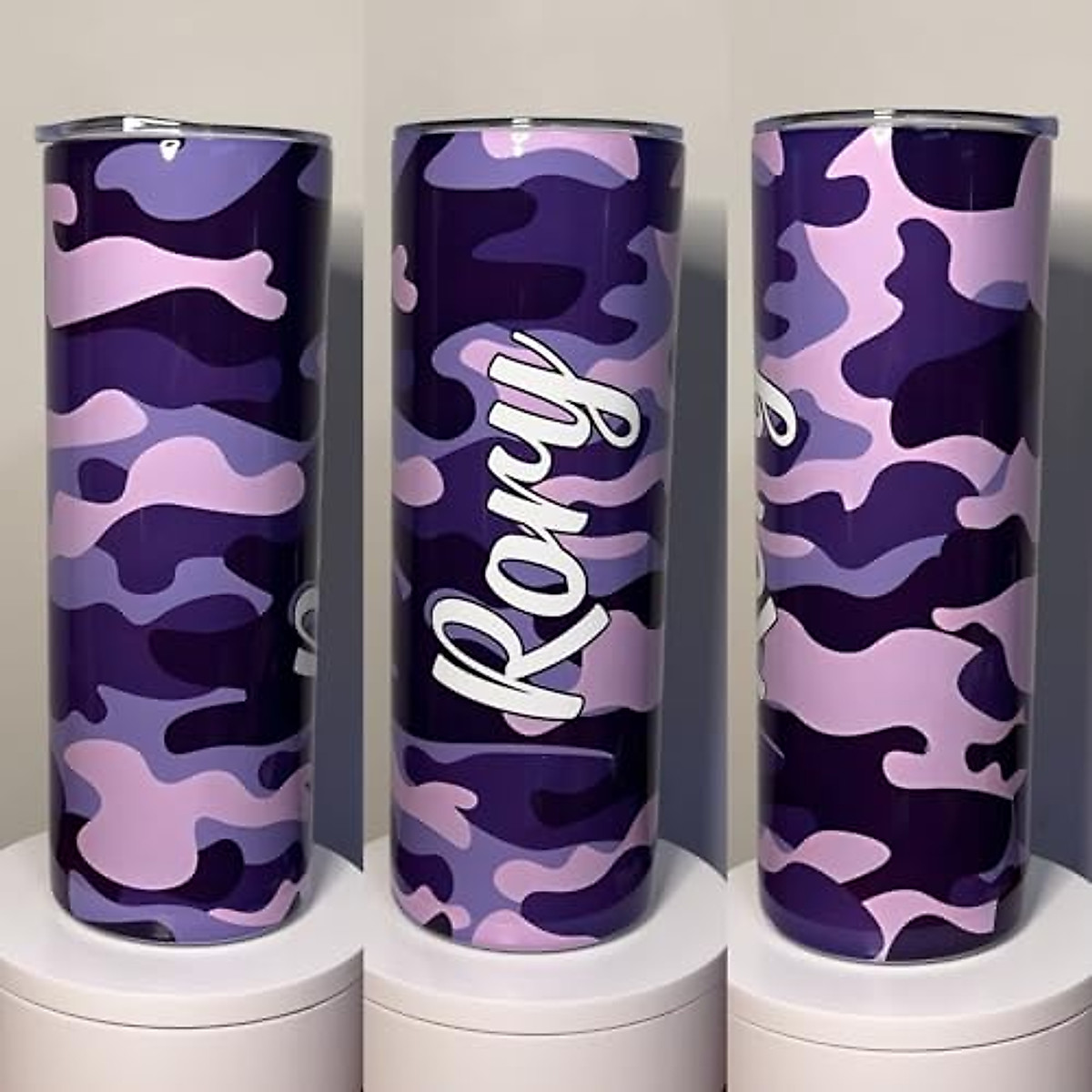 Sungalaxy Camo Skinny Tumbler, Straight Skinny Tumbler with Name, Vacuum Insulated Tumbler with Lid and Straw, Coffee Mug Travel Mug, Gift for Men Father (20 oz)