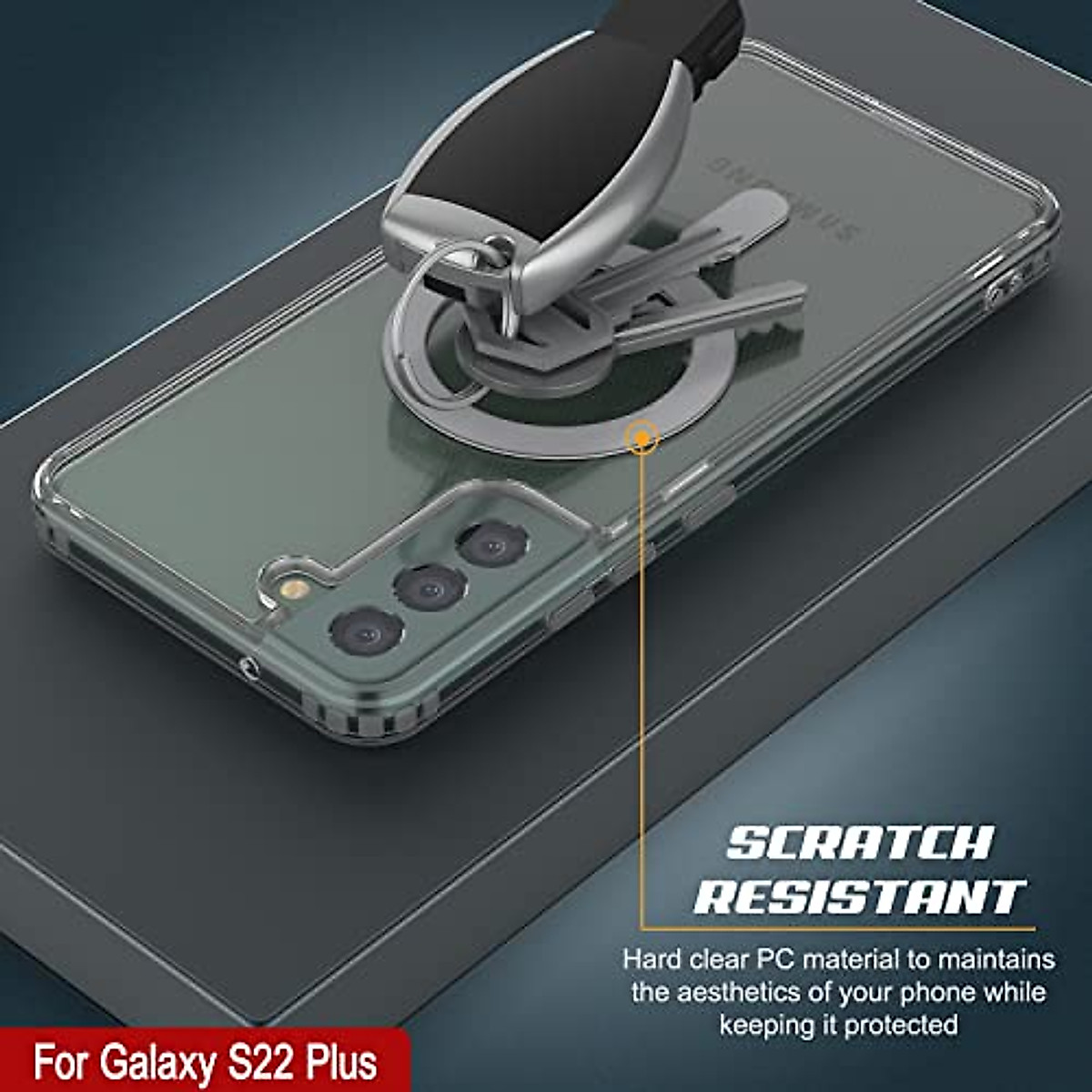 PunkCase Galaxy S22 Plus Magnetic Wireless Charging Case [ClearMag Series] Thin, Protective & Scratch Resistant Acrylic Case W/TPU Bumpers & Built-in Charge Circle for Galaxy S22 Plus 5G (6.6")