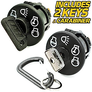 HD Switch Starter Ignition Switch Replaces John Deere L100 L105 L107 L110 L111 L118 L120 L130 Mowers Includes 1 Umbrella & 1 Steel Key & Free Carabiner