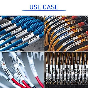 USUPERINK 10PK Compatible for Brother HSe-241 HSe241 HS-241 HS241 Black on White Heat Shrink Tube Label Tape use in PT-D400 PT-D600 PT-E300 PT-E500 PT-P750WVP Printer (0.69''x 4.92ft, 17.7mm x 1.5m)