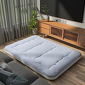 KIAYACI Floor Mattress Japanese Floor Mattress Tatami Floor Mat Quilted Bed Mattress Topper College Dorm Roll Up Mattress Sleeping Pad Breathable Floor Lounger Full Size