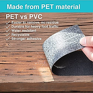 LifeGrip Anti Slip Safety Tape, Non Slip Stair Tread, Textured Rubber Surface, Comfortable for Bare Foot, Black (1" X 30' Black)