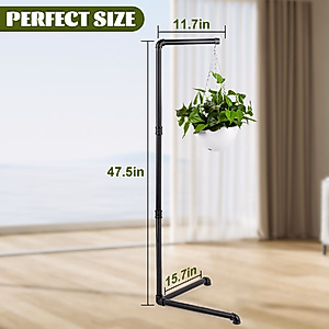 Zononoca Plant Hanger for Indoor - Corner Hanging Plant Stand, Black Metal Hanging Plant Holder for Indoor Plants, Hanging Planter for Living Room,Balcony,Garden (Pot & Plant Not Included)