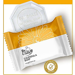 FARMASi Dr. C. Tuna Calendula Soap, Soothes Dry, Hydrating Skin Care, Face & Body Soap 4,41 Fl Oz (Pack of 3)