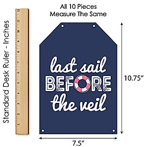 Big Dot of Happiness Last Sail Before The Veil - Hanging Vertical Paper Door Banners - Nautical Bachelorette and Bridal Shower Wall Decoration Kit - Indoor Door Decor