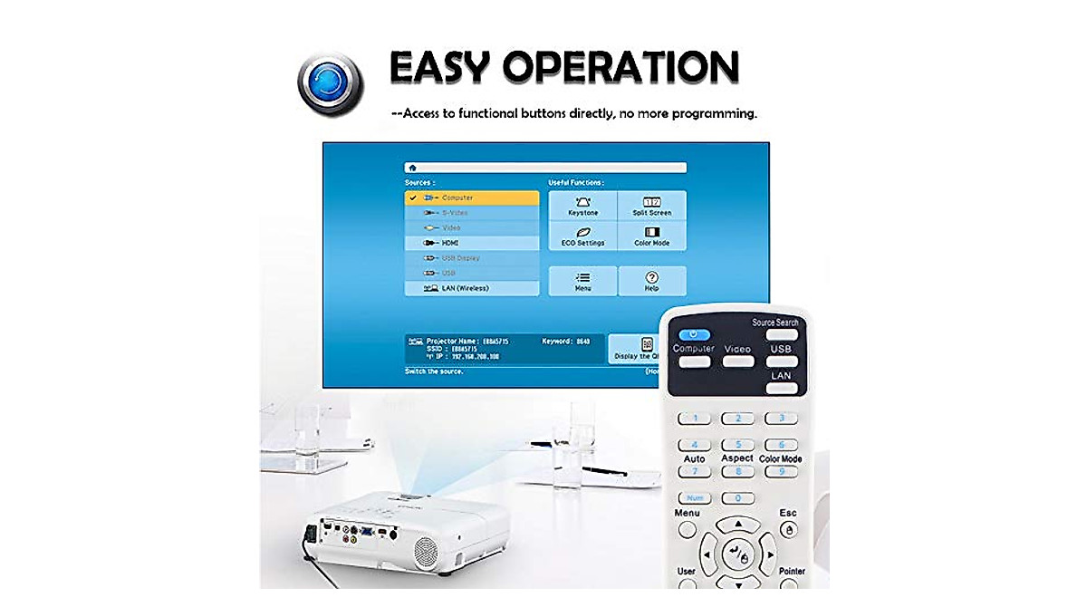 Universal Epson Projector Remote Control | Compatible & Reliable