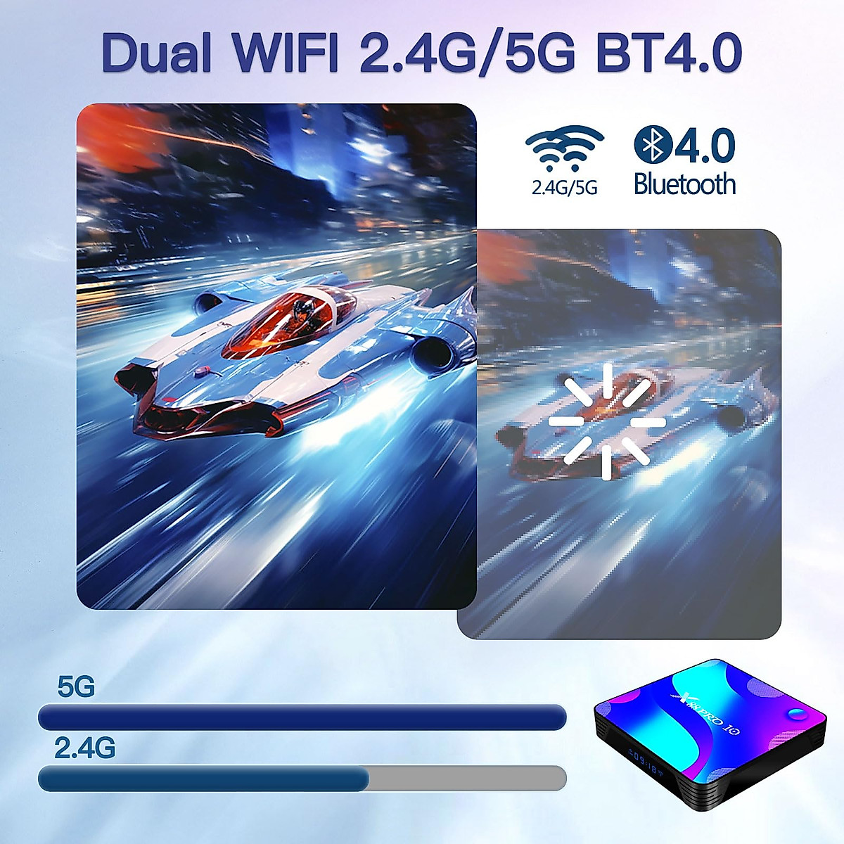 Android TV Box 11.0, Android Box Quad Core RK3318 CPU 2GB 16GB Supports 2.4G+5G Dual Wi-Fi/ 100M Ethernet/ BT 4.0/ USB 3.0/3D 4K Ultra HD H.265 Decoding Smart TV Box Android Media Player