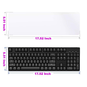 2 Pack Universal Computer Desktop Keyboard Cover Skin for Standard Size PC Computer Desktop Keyboards (Size: 17.52" x 5.51") Clear Waterproof Anti-Dust Silicone-Blue