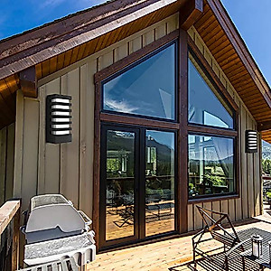 LemonBest Wall Sconce Modern Porch Light Garden Wall Lamp, Indoor Outdoor Use 15 Watts LED Wall Light Fixture for Corridor Garage Cafe Villas Hotel Lighting (Cool White)