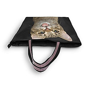 My Daily Women Tote Shoulder Bag Funny Happy Cat Handbag Medium